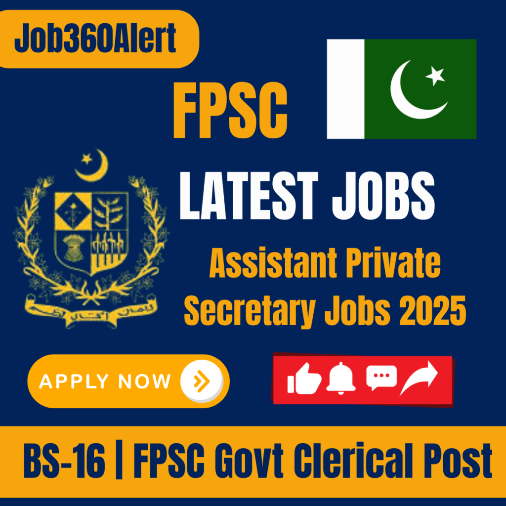 💻 Assistant Private Secretary Job 2025 – Apply Online via FPSC ...