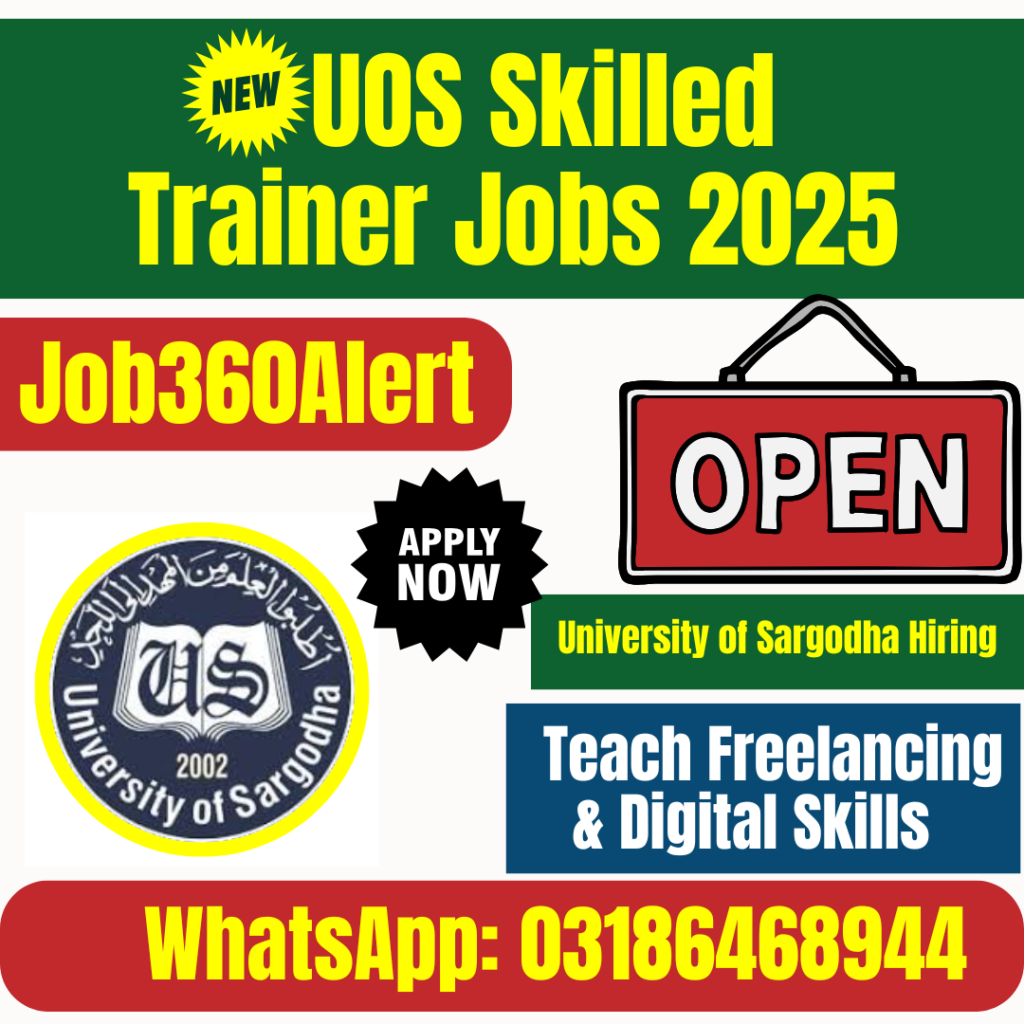 🎓 University of Sargodha Skilled Trainer Jobs 2025 – Apply for Freelance Teaching Roles ...